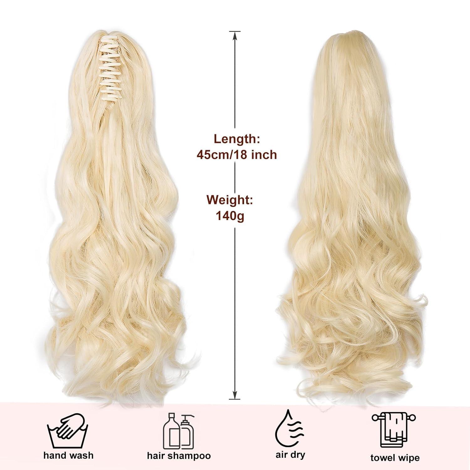 Dcbaboo 45cm Wavy Ponytail Hair Extension - Clip-in Braid with Clamp ...