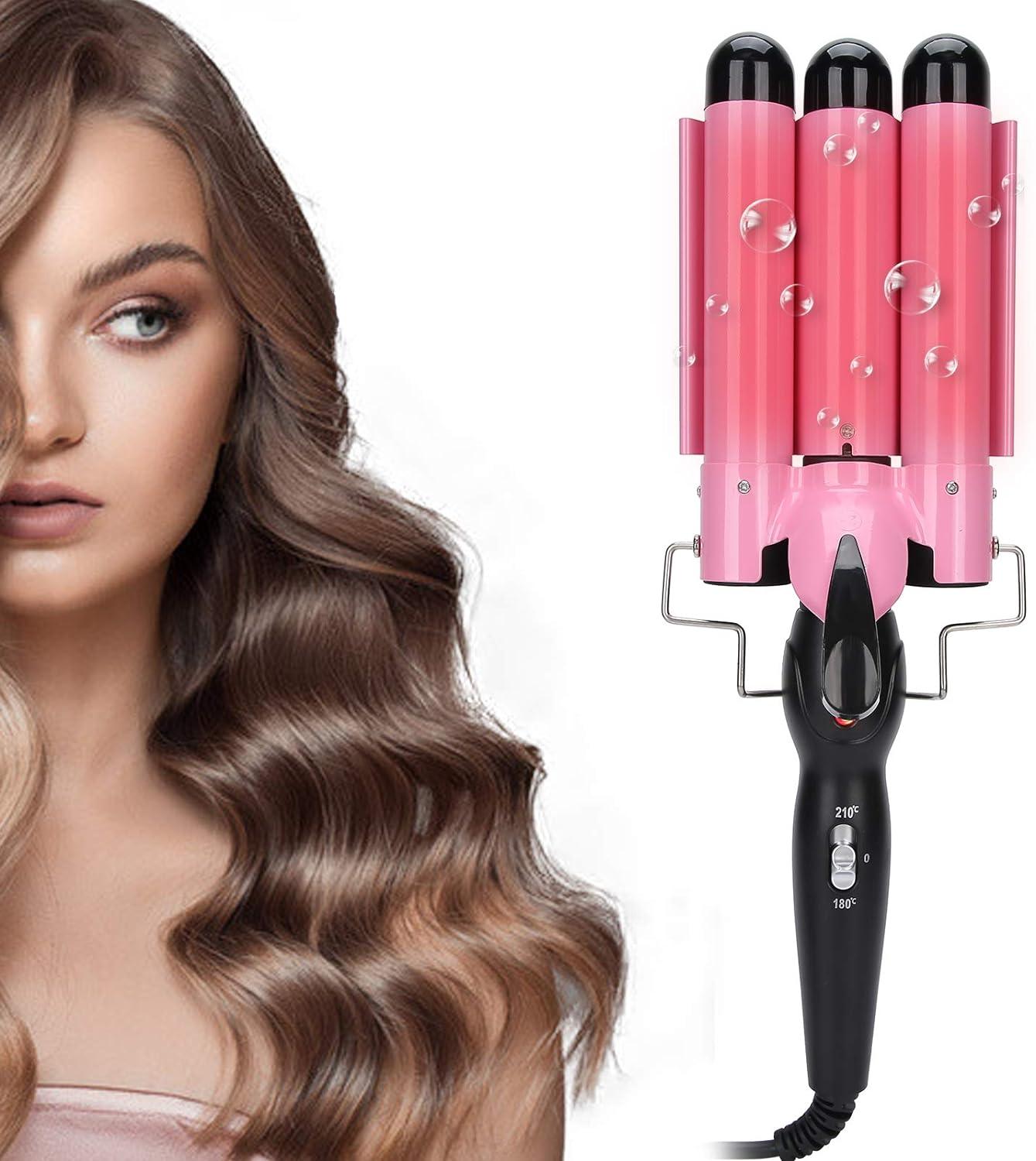 Electric Hair Waver Wand 3 Barrel Curling Iron Adjustable Wand Hair ...