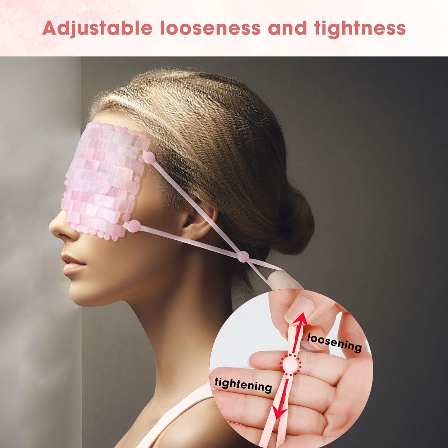 Shop Rose Quartz Eye Mask - Adjustable Natural Gemstone Sleep Mask for ...