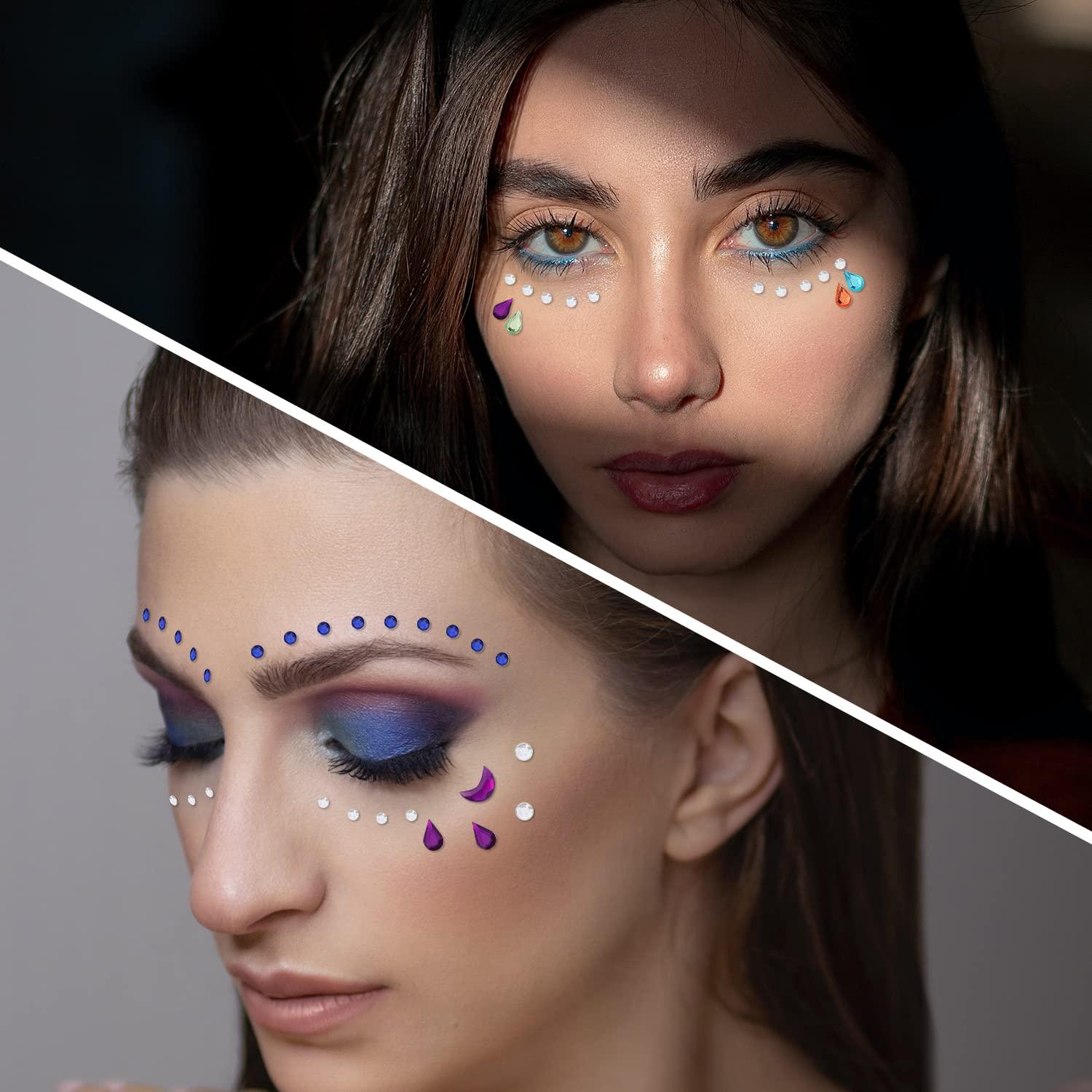 9 Sheets Festival Face Gems - Self-Adhesive Jewels Stickers for Makeup ...