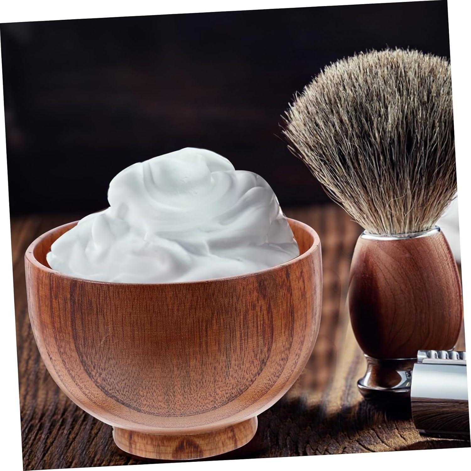 Minkissy Foldable Bowl & Razor Accessories for Men | Rustic Solid Wood ...