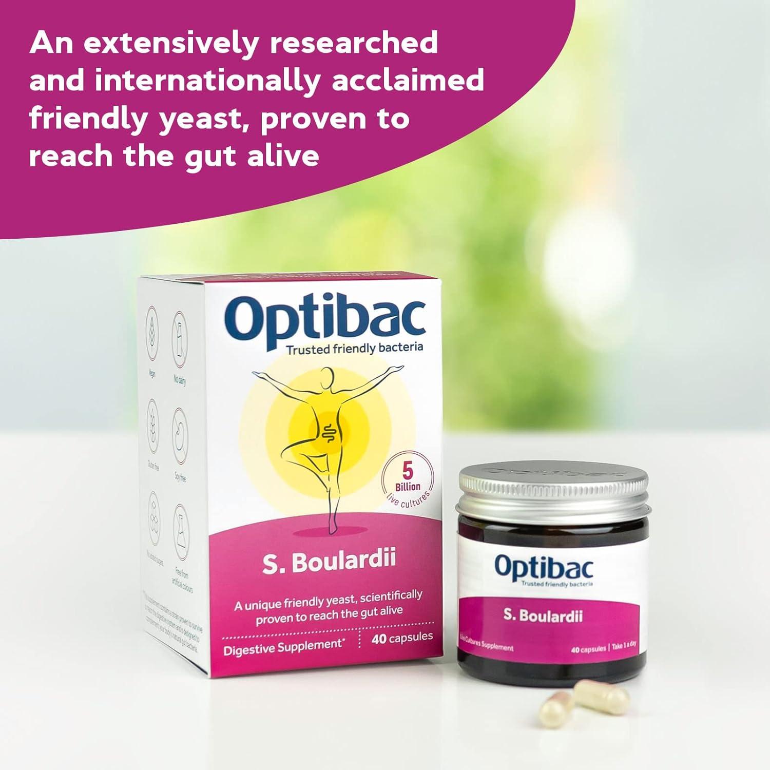 Optibac Saccharomyces Boulardii Probiotic Supplement - 5 Billion CFU ...