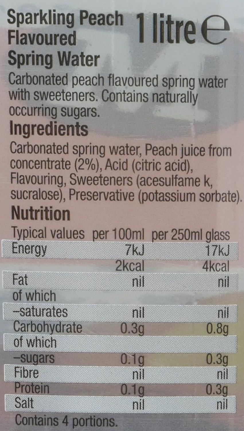 Morrisons Sparkling Peach Flavoured Spring Water 1L - Pack of 1 | Buy ...