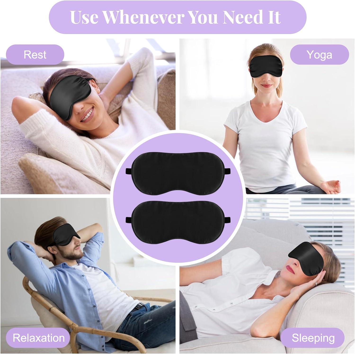 2 Pack 3D Eye Mask & Warm Eye Compress Set - Black | Soothing Eye ...