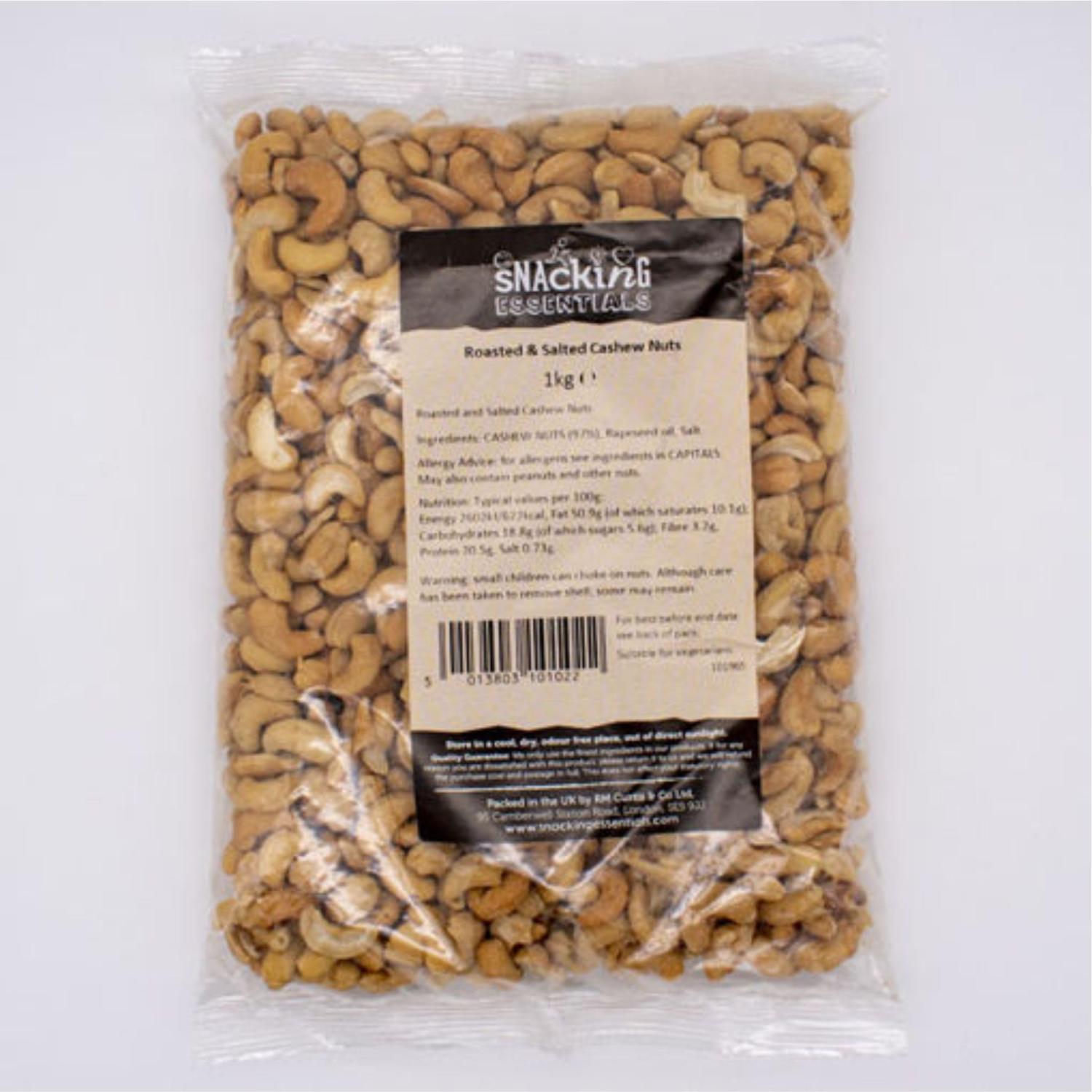 Roasted & Salted Cashew Nuts sharing bag 1kg. Roasted & salted cashew ...