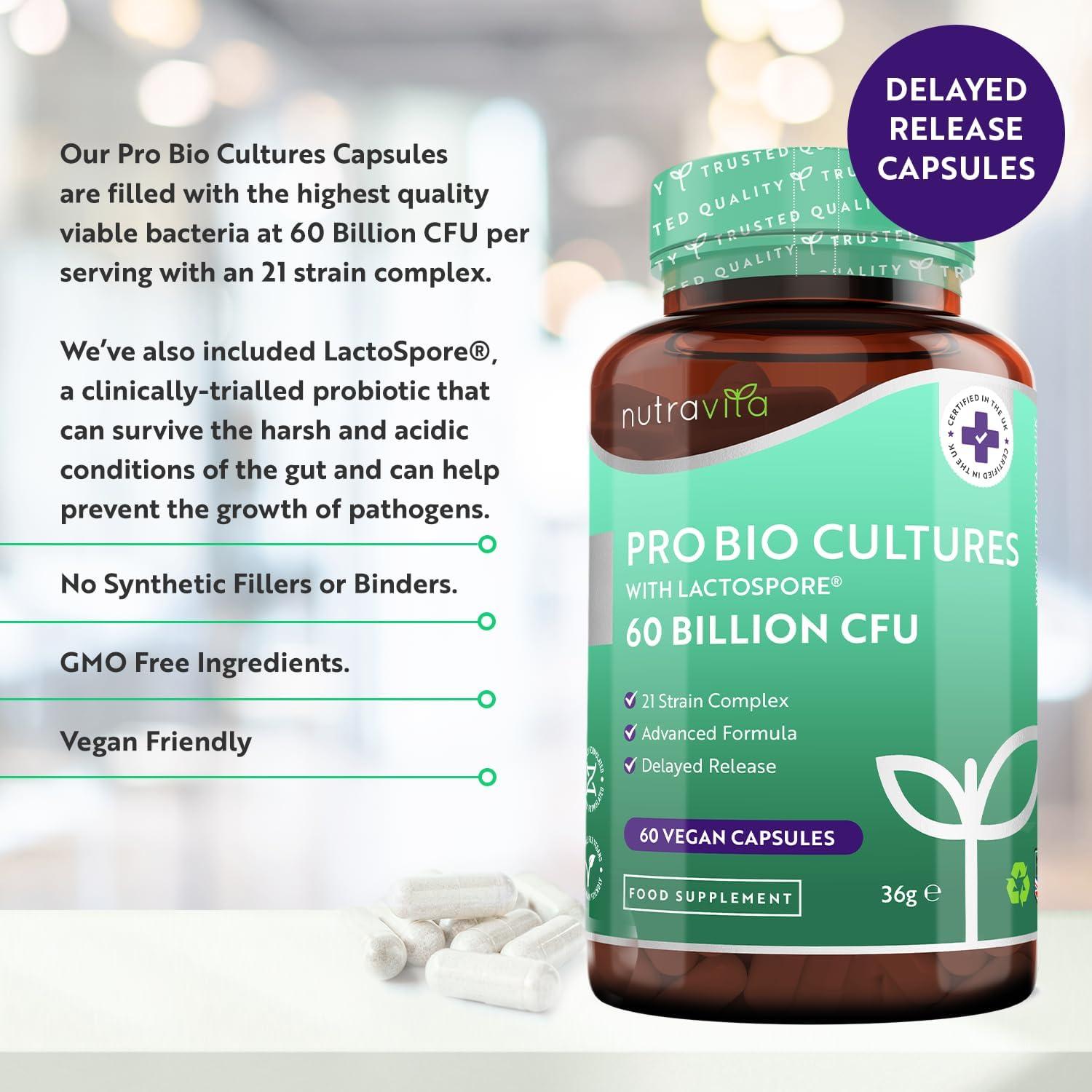60 Billion CFU Probiotic with Lactospore for Gut Health | Enteric ...