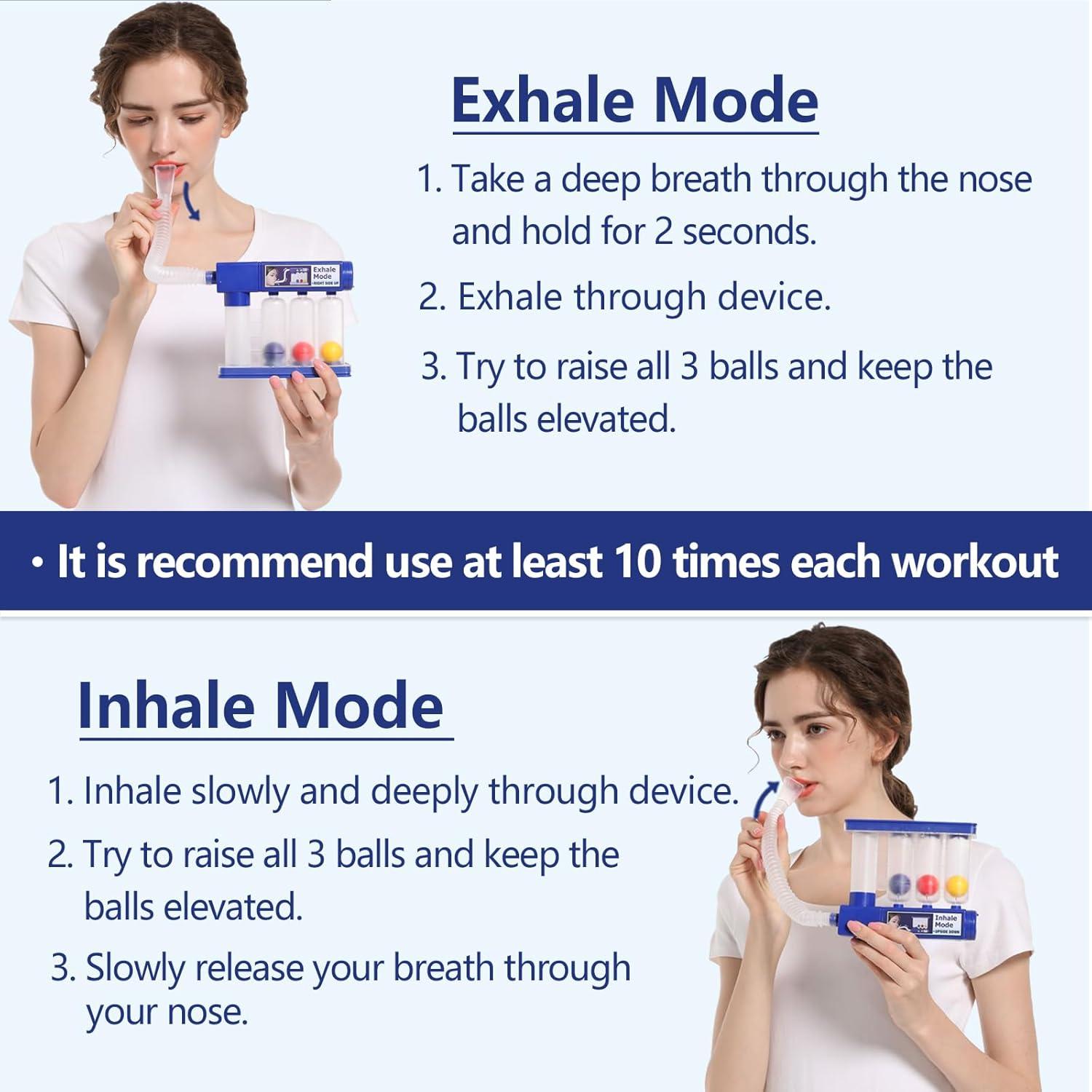 Home Use Lung Exerciser Device - Adjustable Breathing Exercise Machine ...