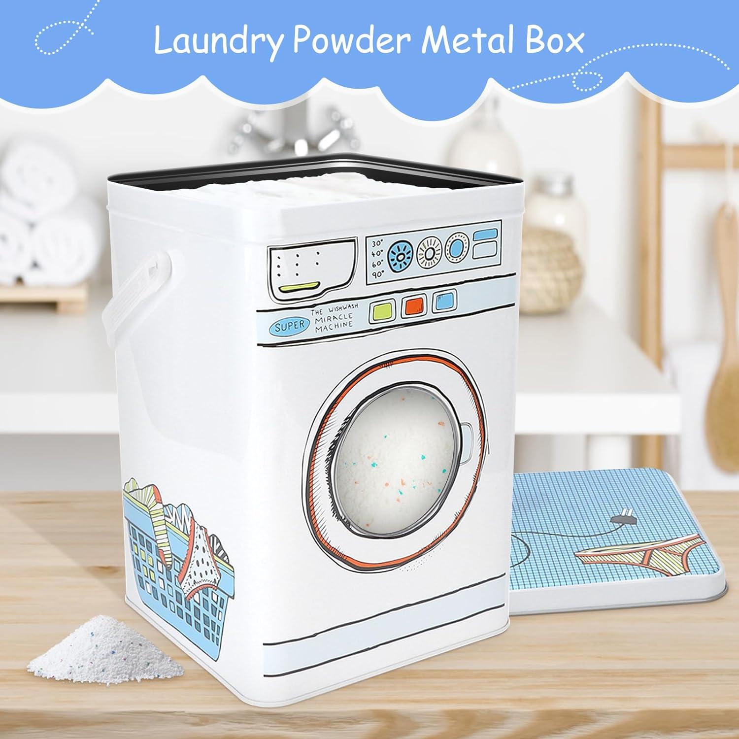 Metal Laundry Powder Storage Box | Detergent Canister with Skylight ...