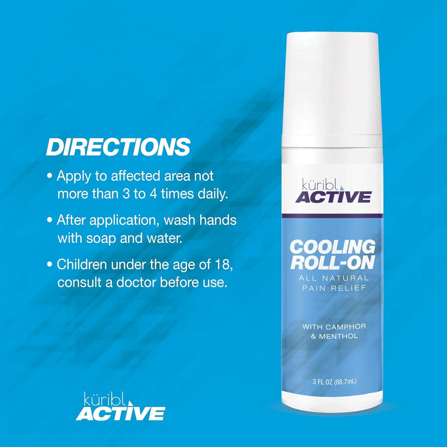 Kuribl Active Pain Relief Cooling Roll-On 3 oz - Fast Acting Long ...