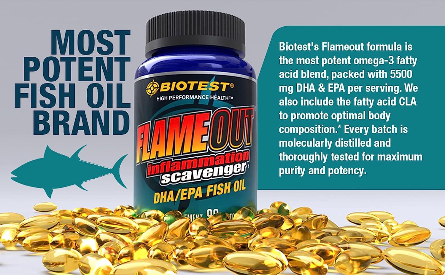 Biotest Flameout Inflammation Scavenger - 5500mg Omega-3 Fish Oil ...