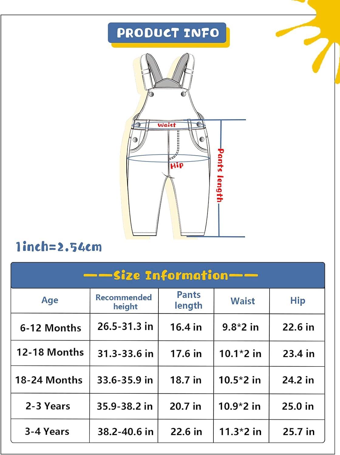 KIDSCOOL SPACE Baby & Little Boys/Girls Ripped Denim Overalls 2-3 Years ...