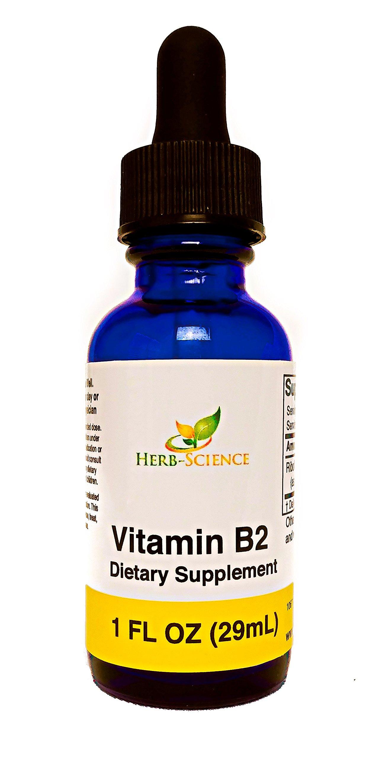 Herb-Science Vitamin B2 Supplement - Riboflavin Drops Liquid Extract ...