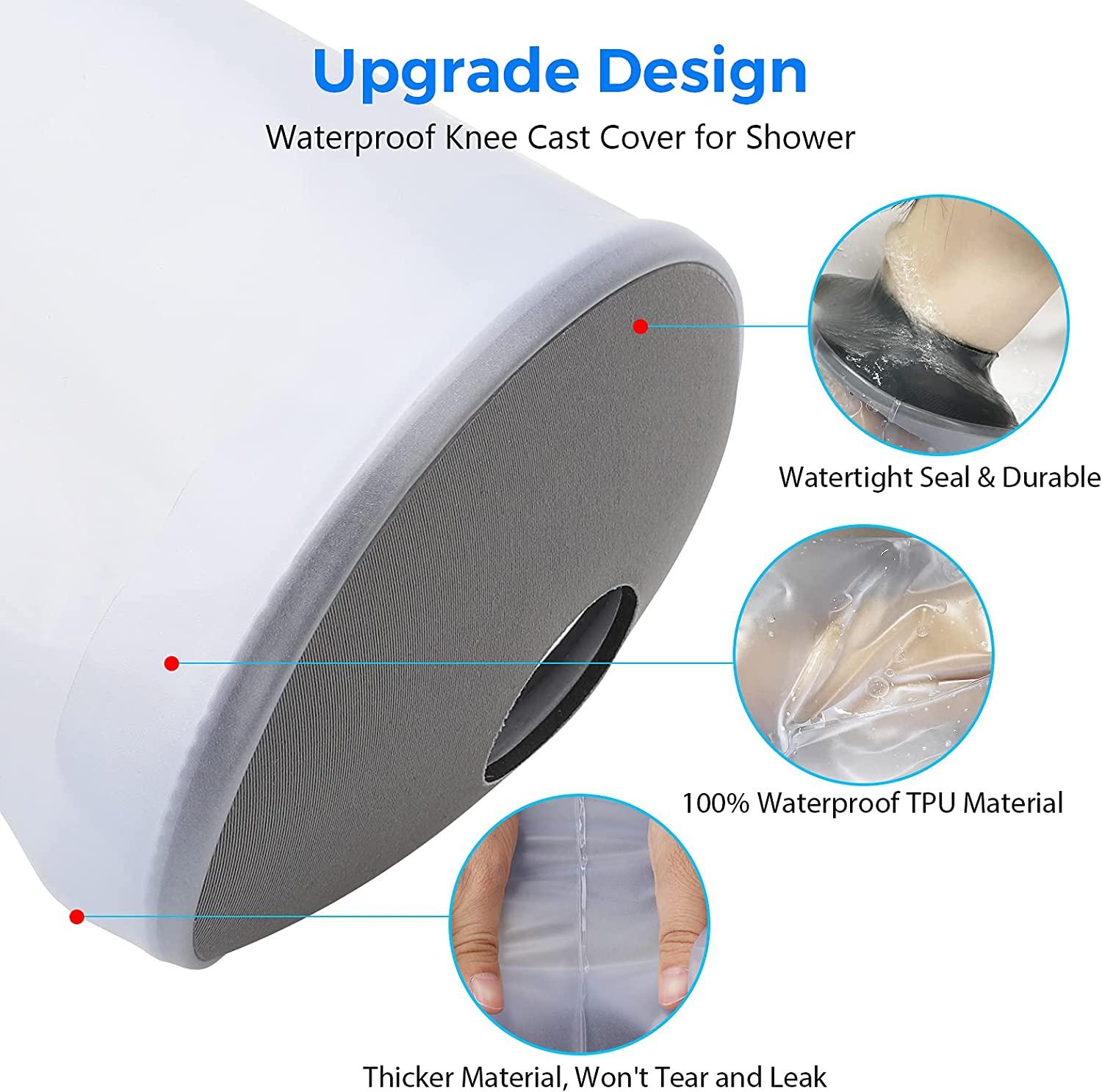 Waterproof Knee Cast Cover for Shower - Adult Reusable TPU Protector ...