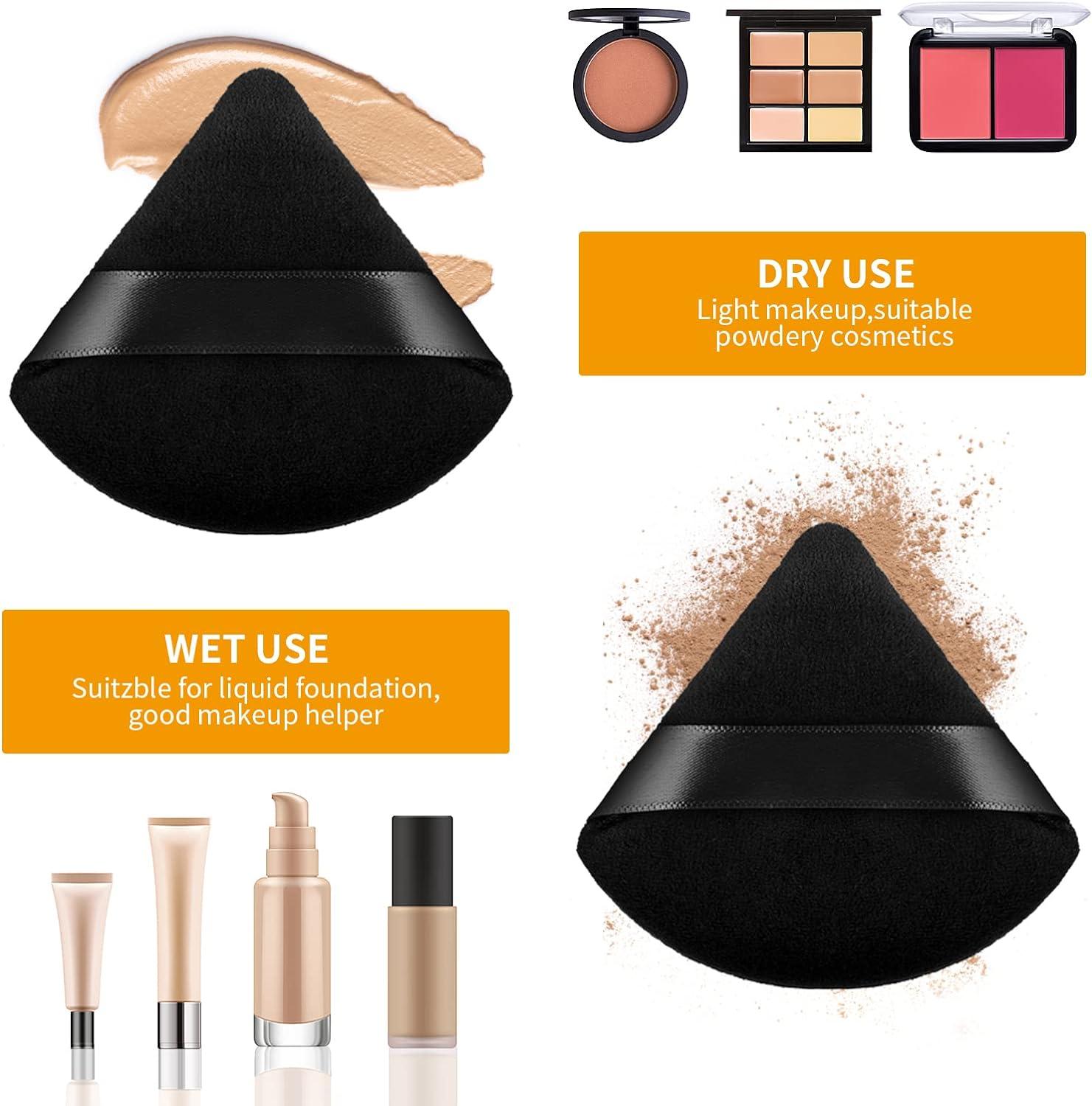 12pc Triangle Powder Puff Makeup Sponges with Strap - Soft Velour ...