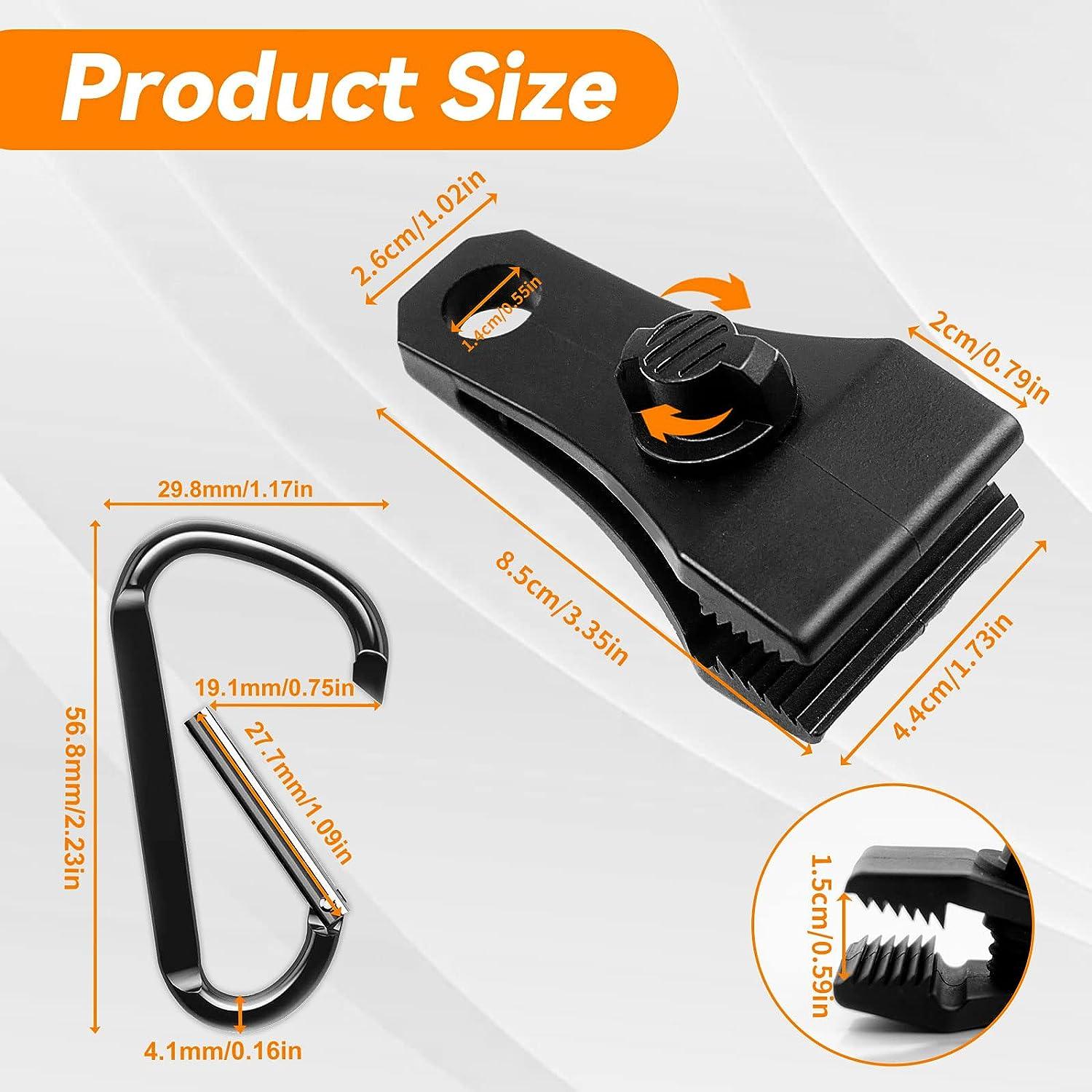 24PCs Heavy Duty Tarp Clips with Carabiner for Camping and Outdoor Use ...