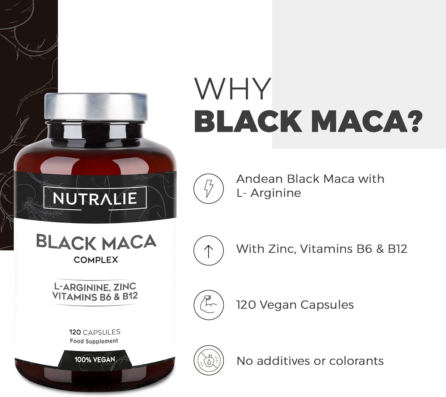 Black Maca Root Capsules 24000mg - High Strength Maca Complex for Women & Men - with L-Arginine ...