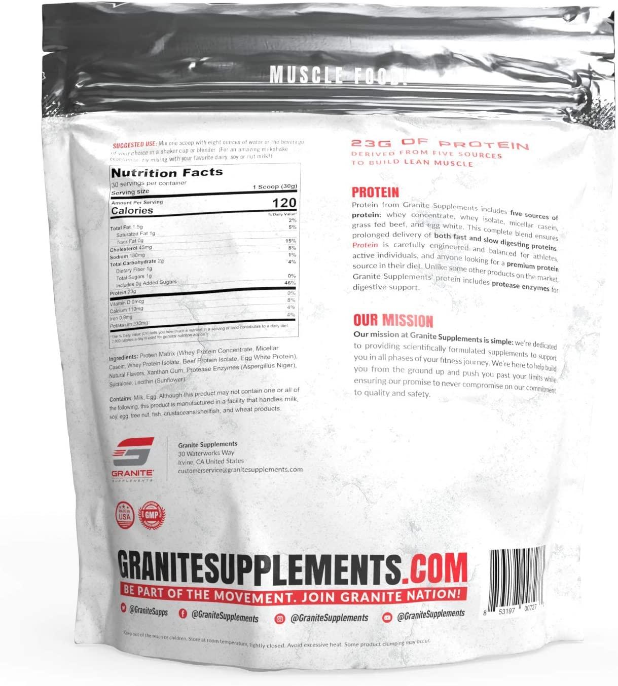 Granite Protein Powder | 30 Servings | 5 Protein Sources Whey, Casein ...