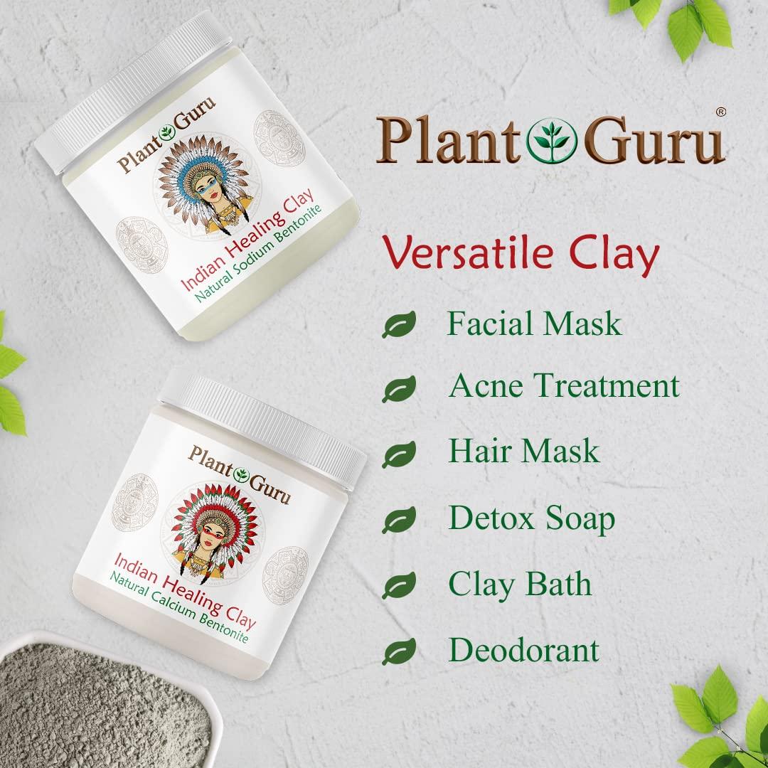 Plant Guru Indian Healing Clay 1 lb - 100% Natural Bentonite Clay ...