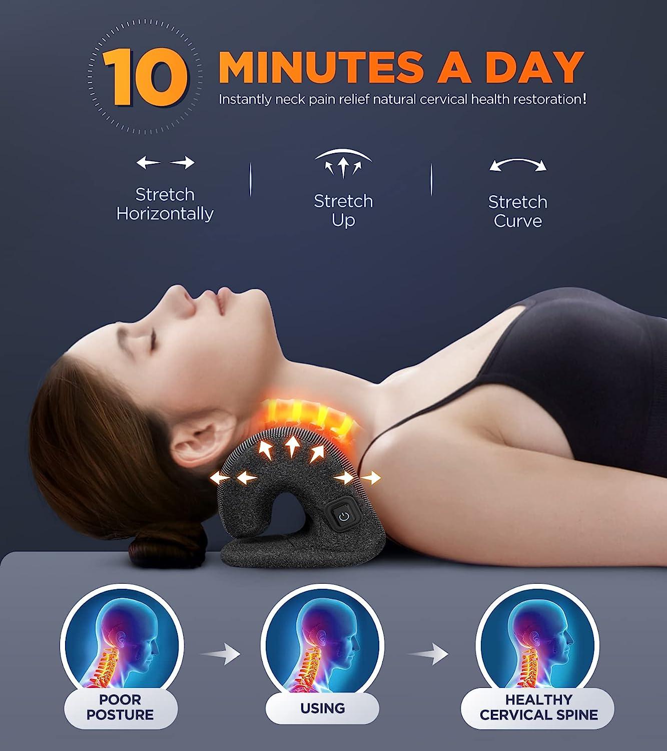 Tinhin 3S Heated Neck Stretcher - 9X Pain Relief - 3X Larger Heating ...