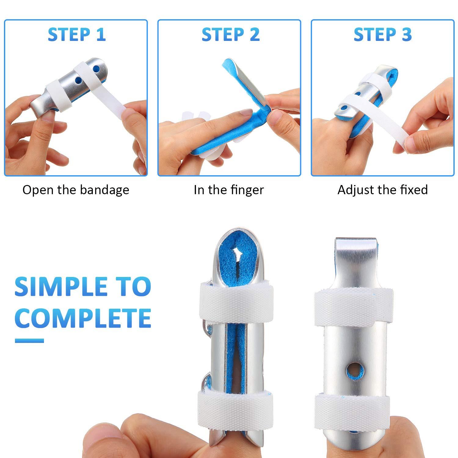 Metal Finger Splints Set - Finger Support for Adults & Children - Blue ...