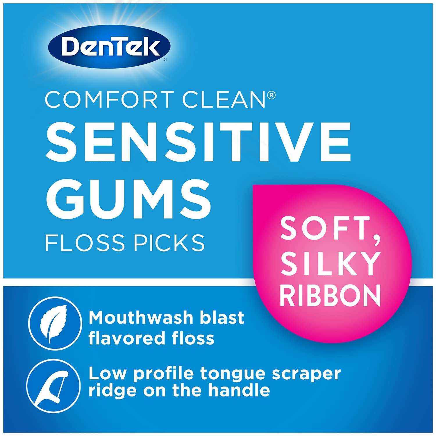 DenTek Comfort Clean Sensitive Gums Floss Picks 150 Count (Pack of 3 ...