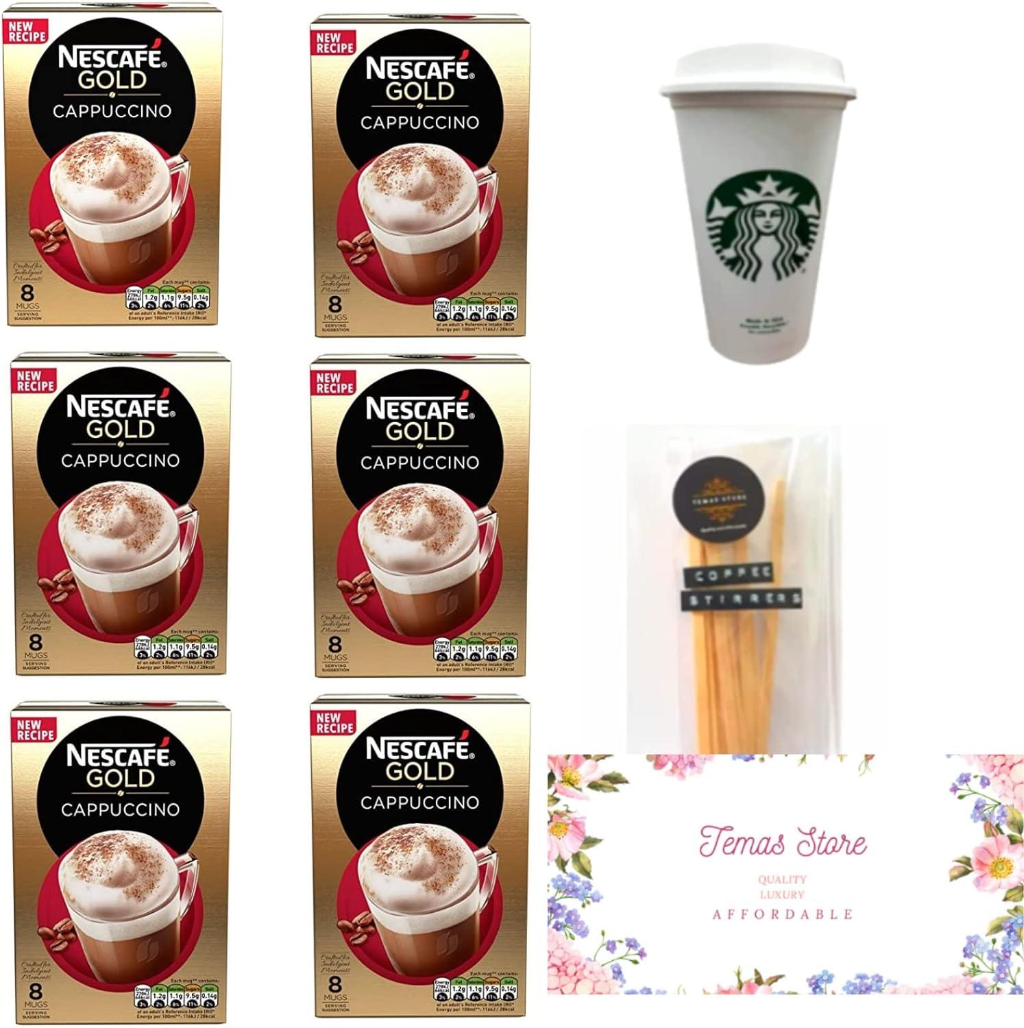 Nescafe Cappuccino Sachets Instant Coffee Bundle Contains 48 x Nescafe ...