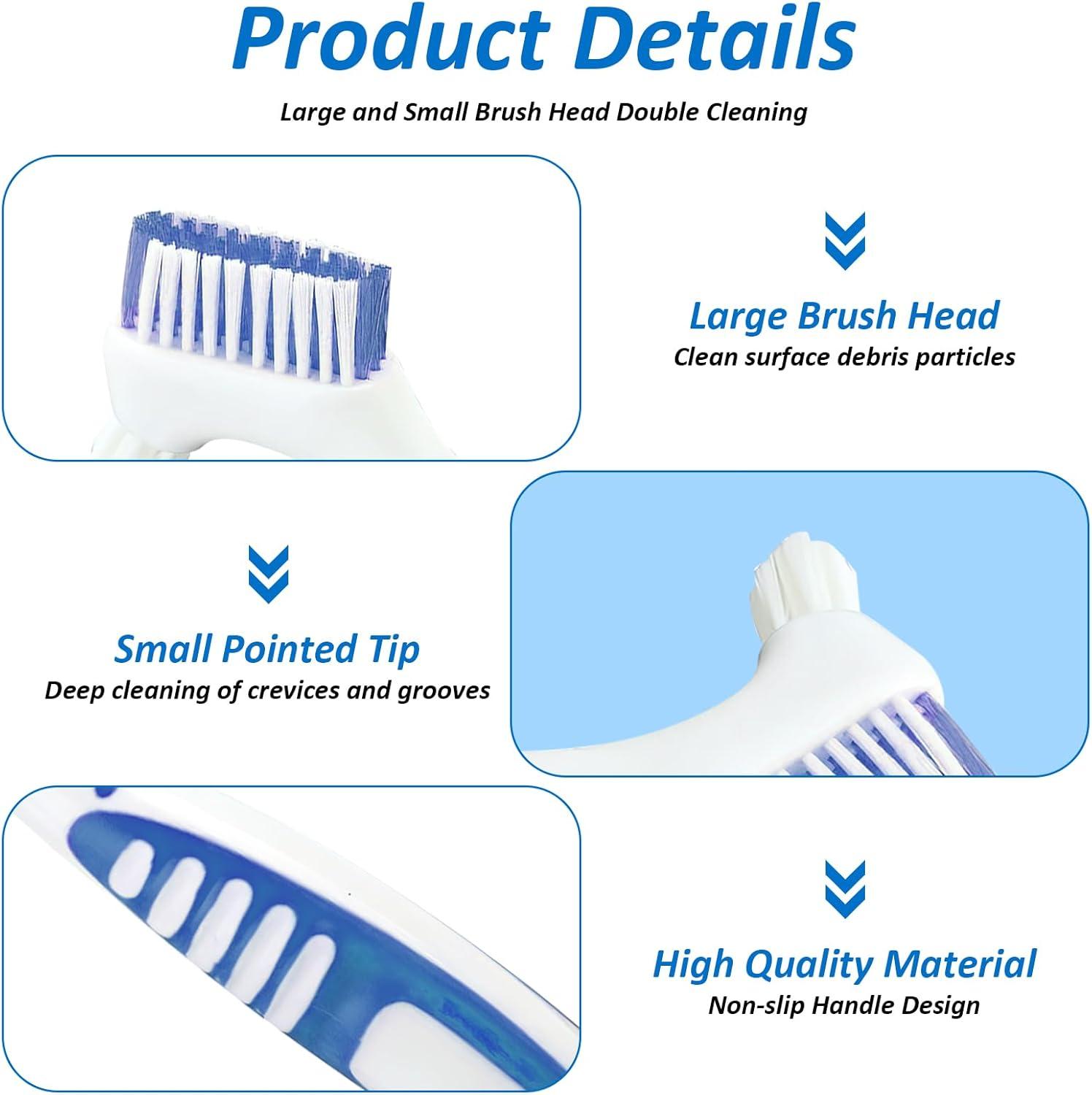 Lanafay 2-Piece Prosthetic Toothbrush Set | Double-Bristled Denture ...