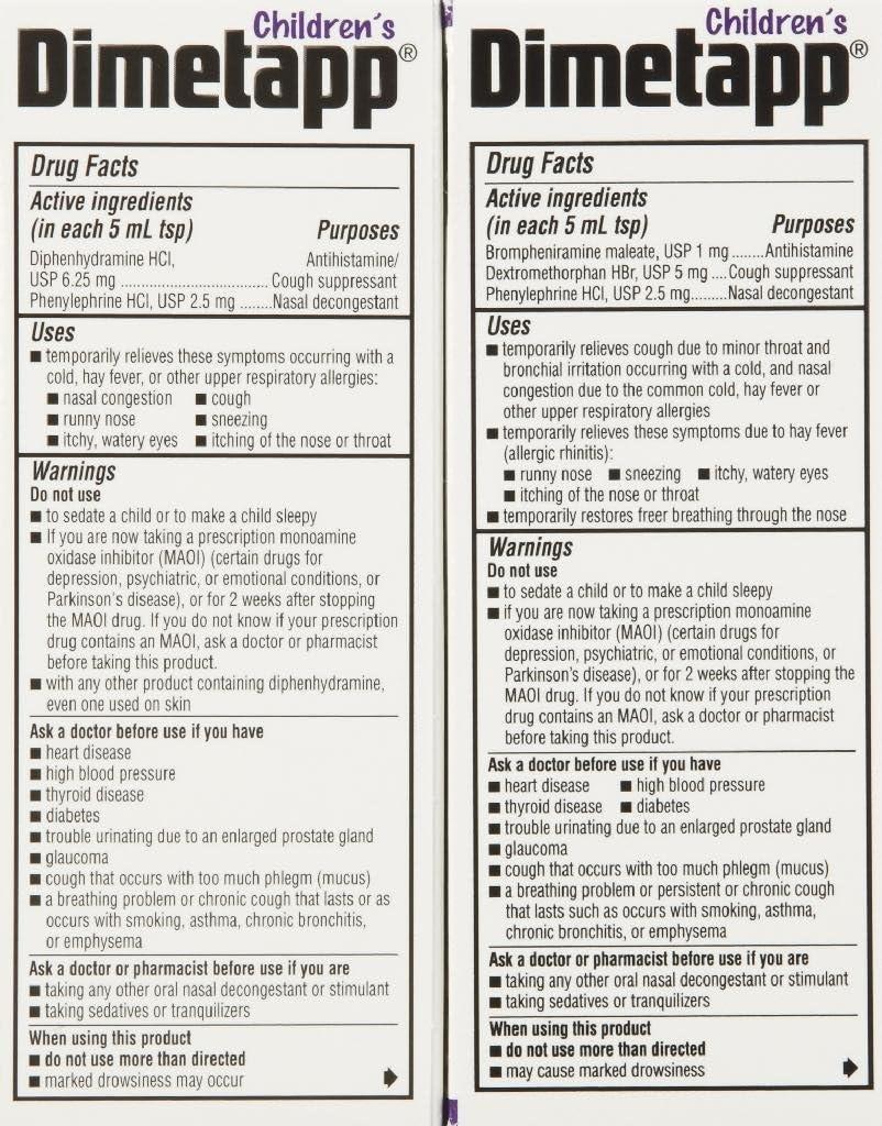 Children's Dimetapp Day & Night Cold & Cough Syrup - Grape Flavor ...