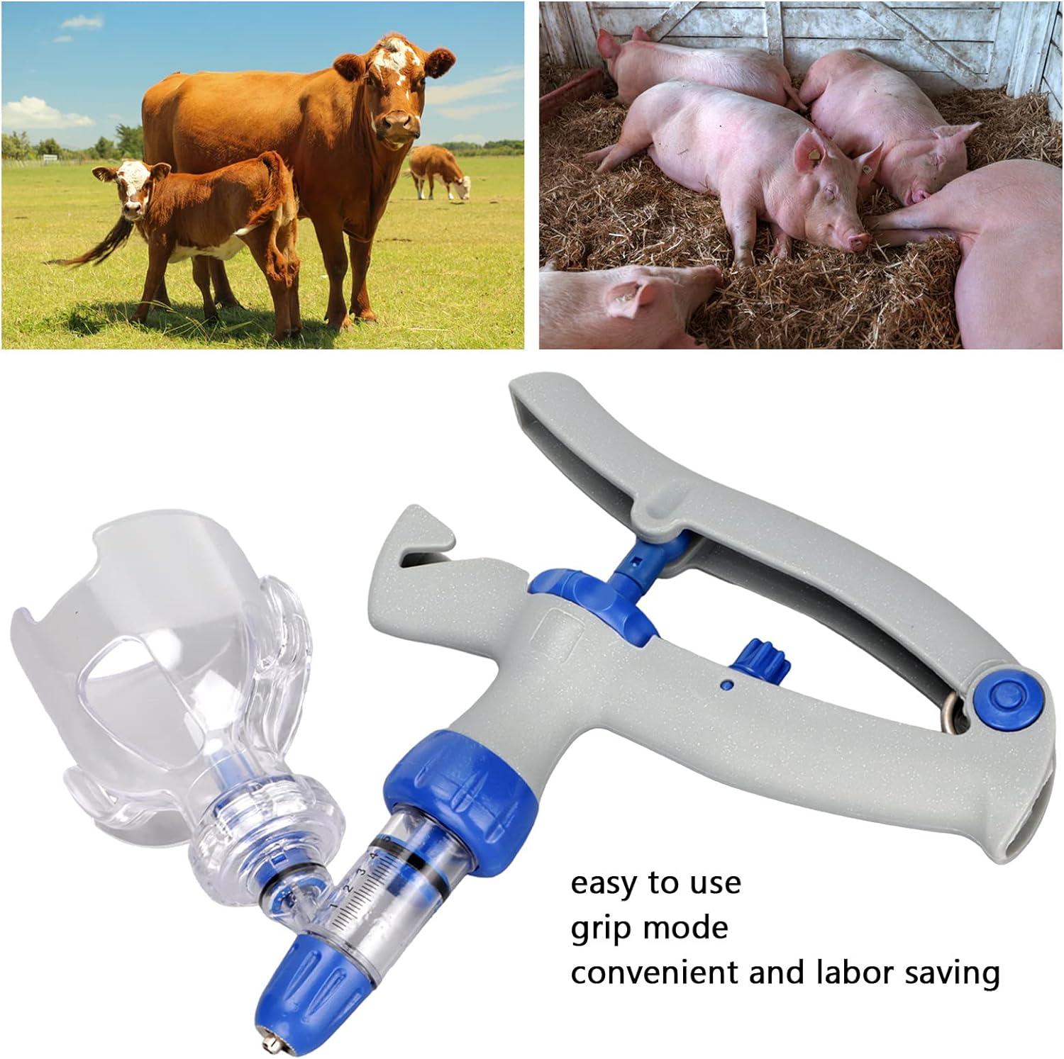 Ayayu 5ml Veterinary Continuous Syringe Injector with Vaccine Bottle ...