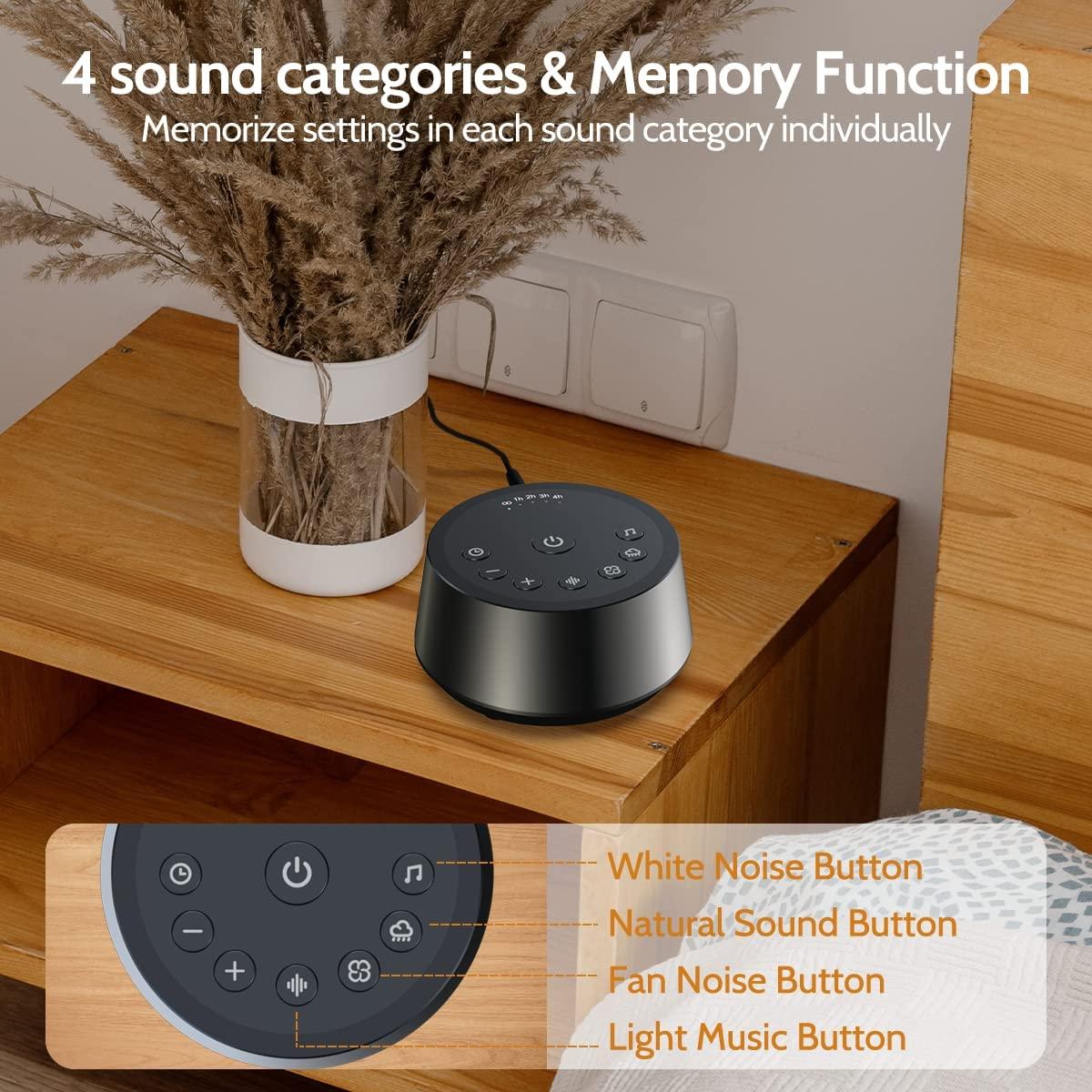 Black Color Noise Sound Machine | 25 Soothing Sounds | 32 Volume Levels ...