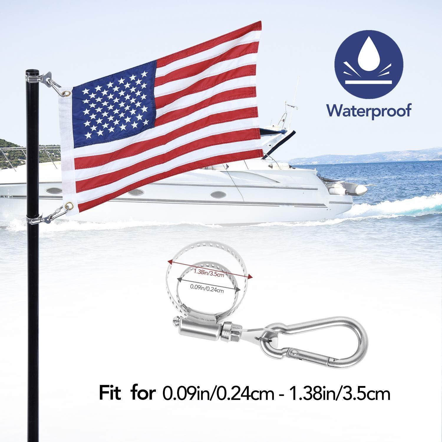 GOLOHO Marine Boat Flag Set with 4 Clips, 12x18 inch American Flag for ...