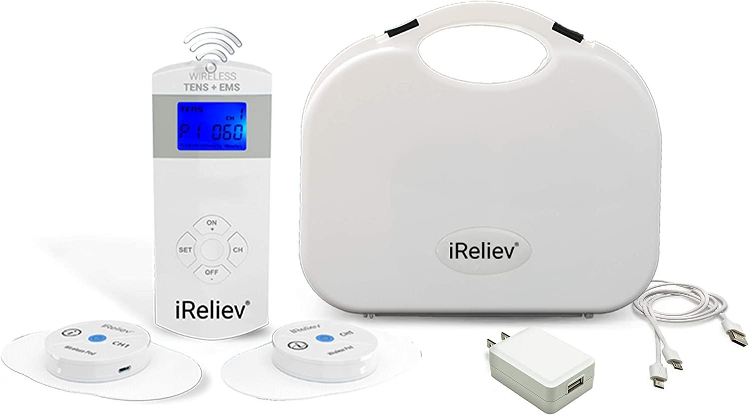 iReliev Wireless TENS + EMS Therapeutic Wearable System - Pain Relief ...