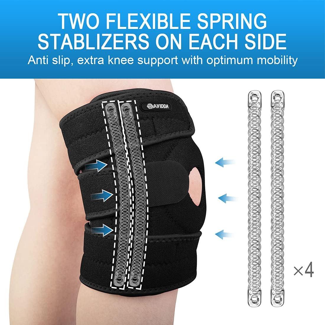 AVIDDA Adjustable Knee Support with Open-Patella Design - Black (XS-M ...