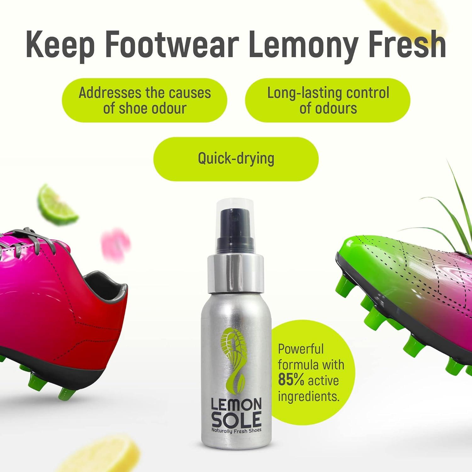 Lemon Sole Natural Shoe Deodoriser Spray - 6 Essential Oils for Long ...