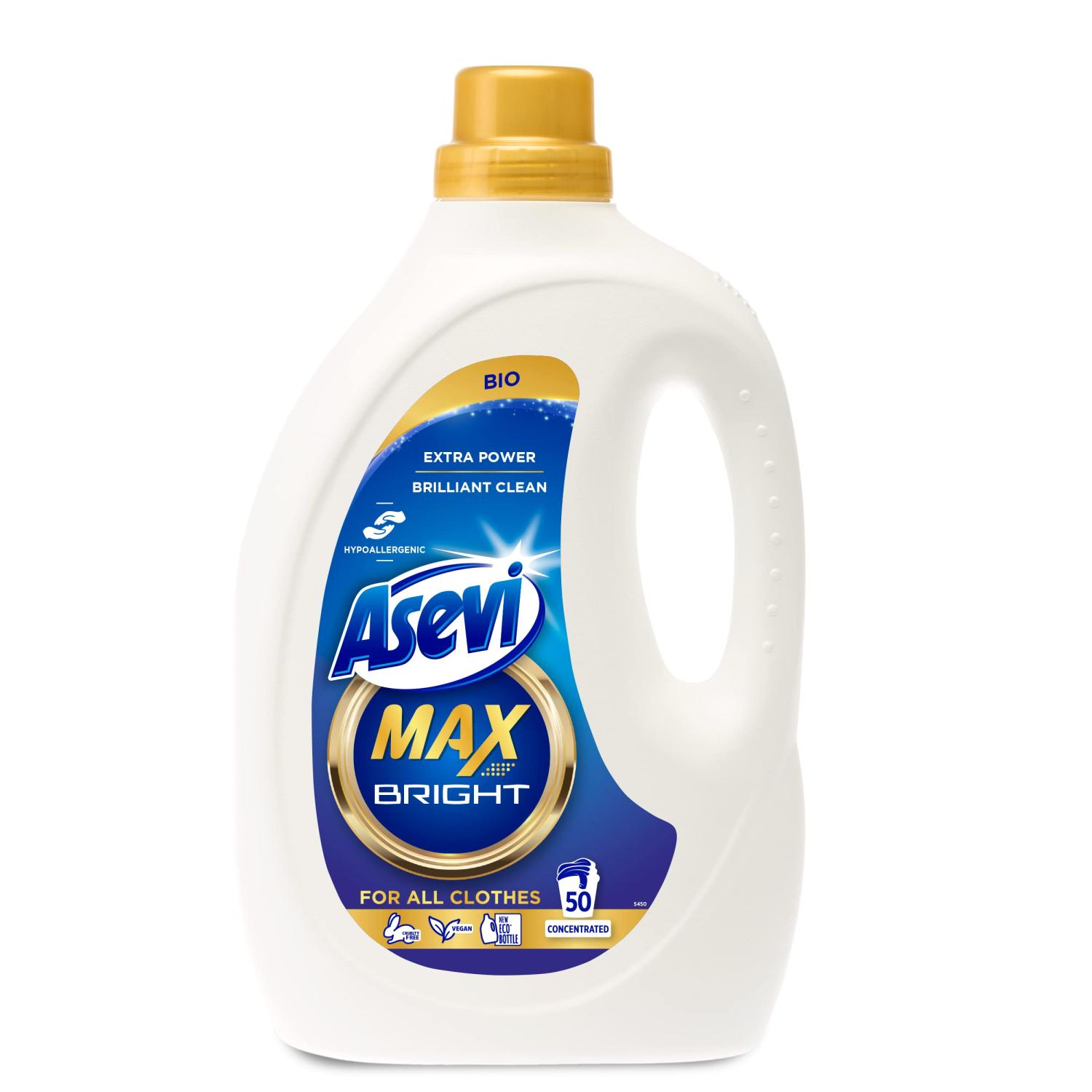 Asevi Max Hypoallergenic Bio Laundry Detergent 2.5L - 50 Washes ...