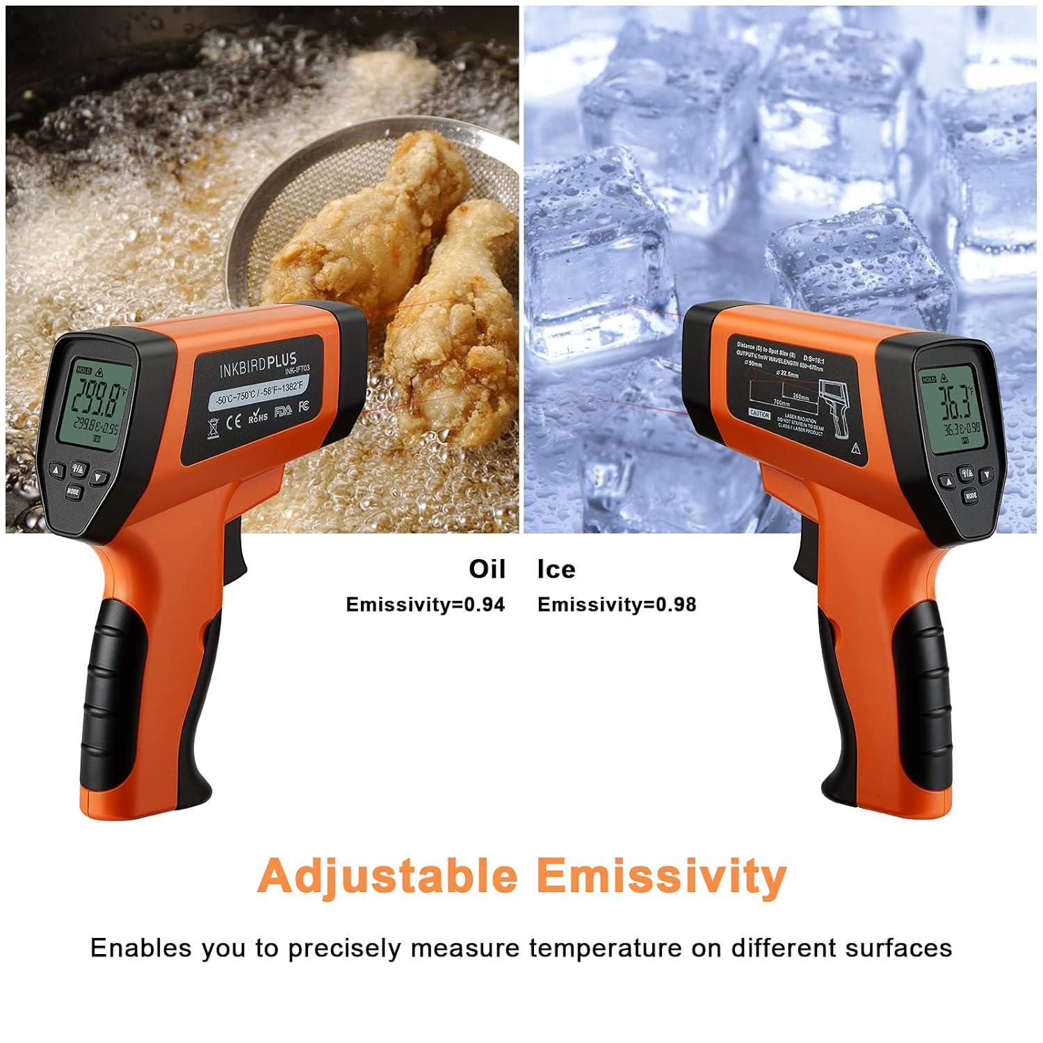 BBQGO Laser Infrared Thermometer -50 to 750 | 16:1 Spot Ratio ...