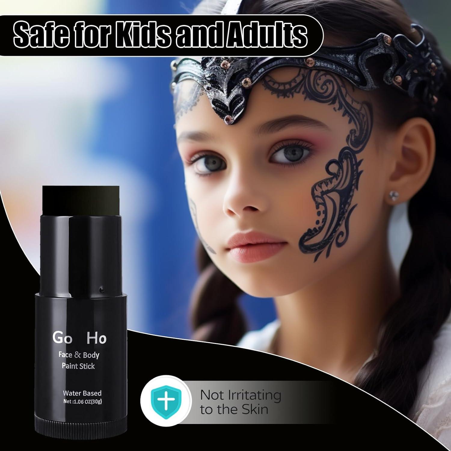 Go Ho Water Based Black Face Paint Stick - 1.06 Oz Non-toxic Cream ...