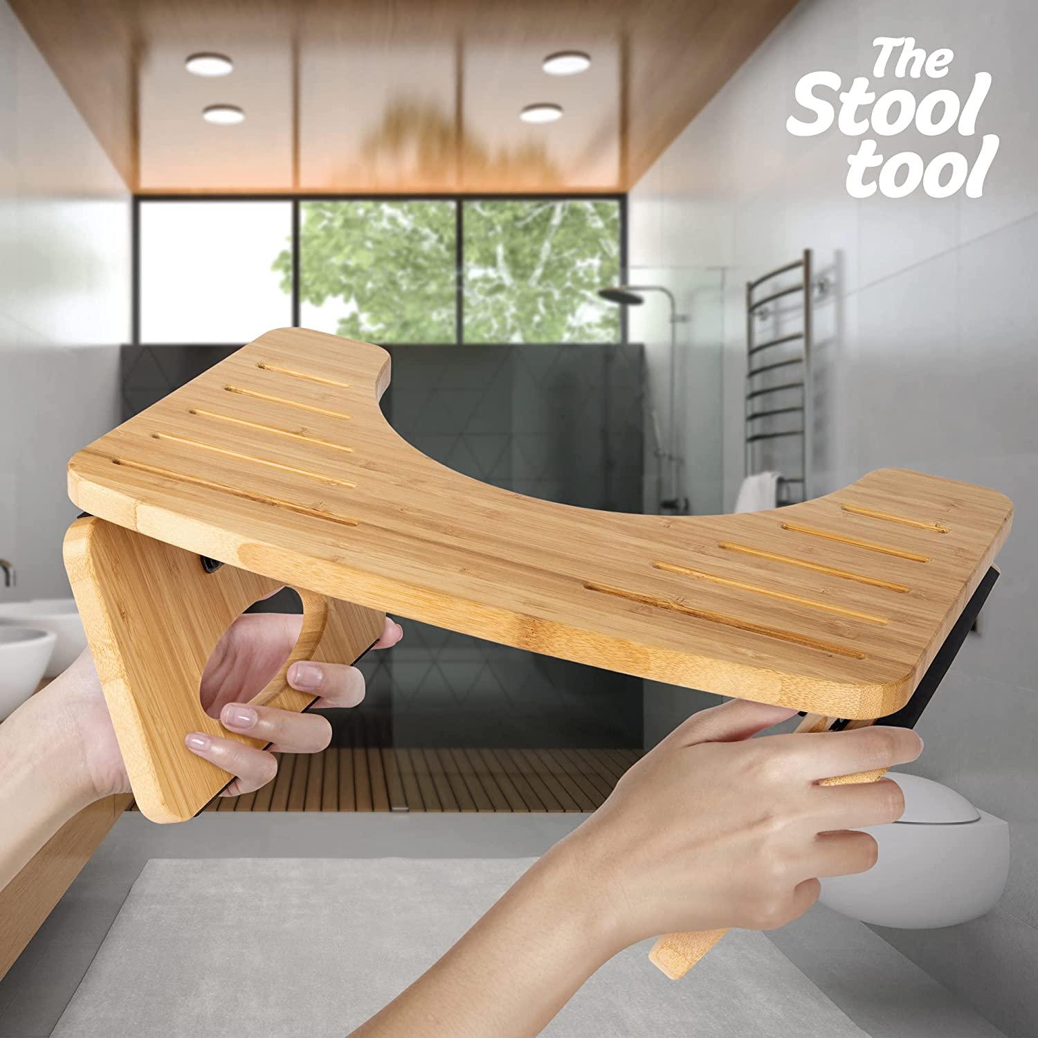 Modern Foldable Bamboo Toilet Stool for Adults & Kids | Non-Slip ...