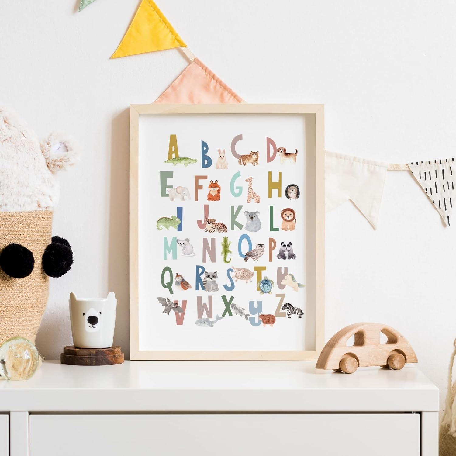 Scandi Animal Alphabet Children's Educational Print - Boho Woodland ...
