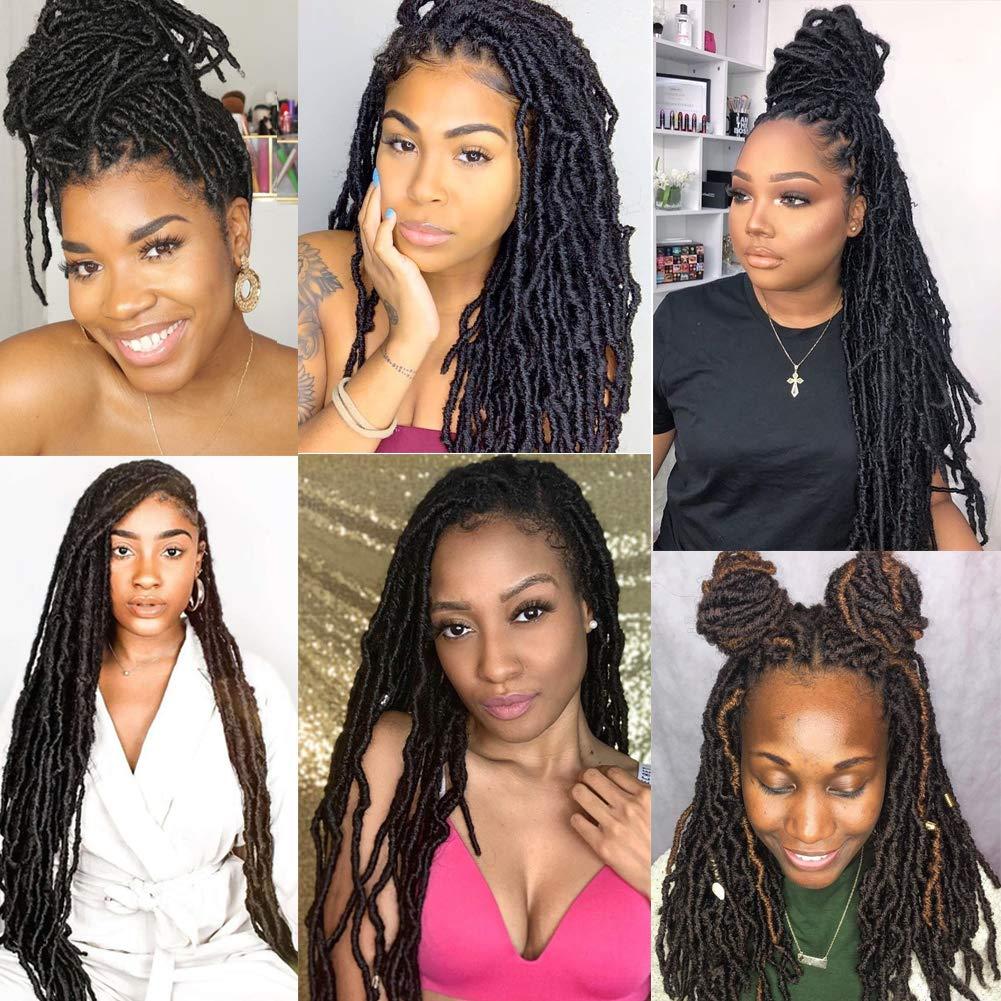 Yorda Soft Locs Crochet Hair 18 Inch (Pack of 6) - Natural Faux ...