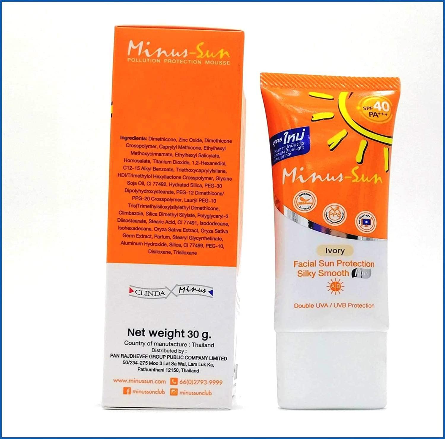 Minus (Sol) Sun SPF40 PA+++ Ivory - 1oz Facial Sun Protection | Buy Now with Express ...