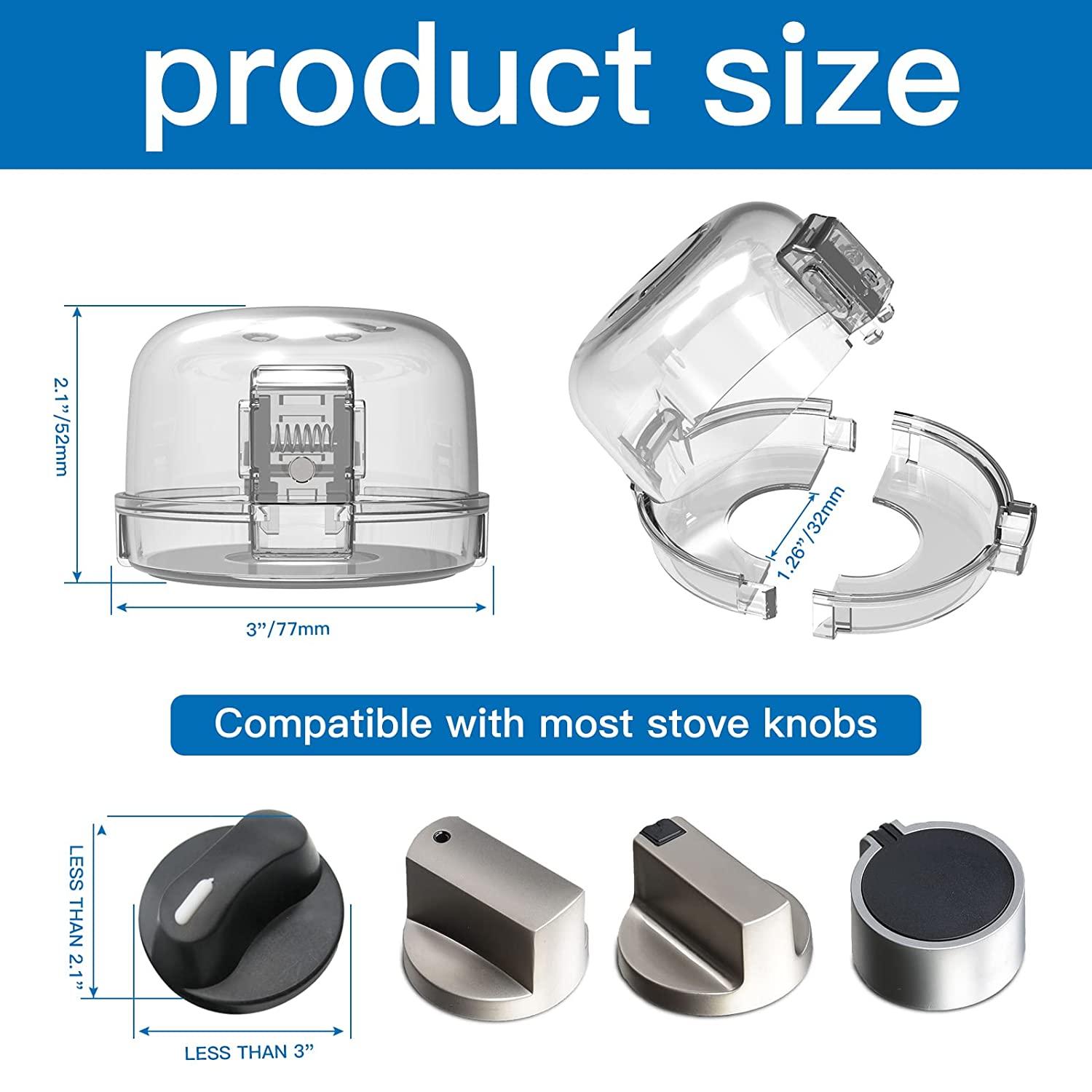 Child Safety Stove Knob Covers - 5 Pack with Double-Key Lock ...