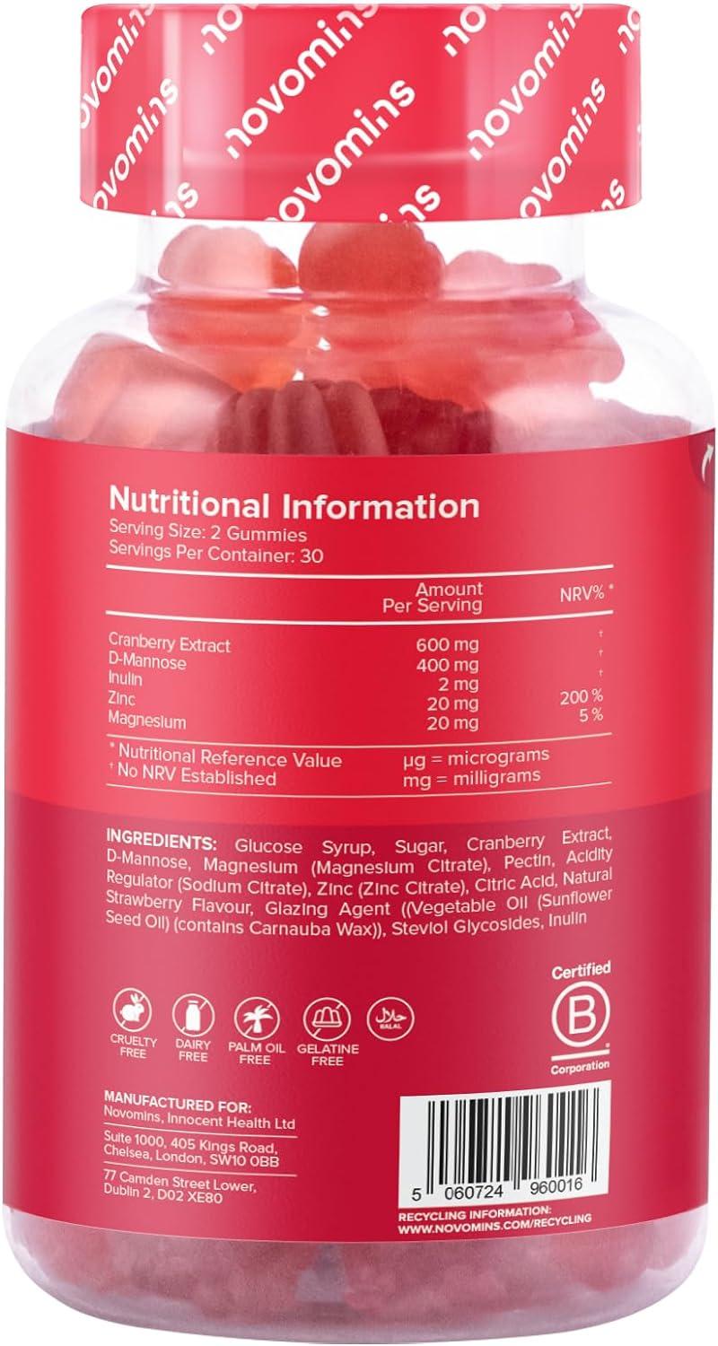 Novomins Cranberry & D Mannose Gummies - Cranberry Supplement for ...