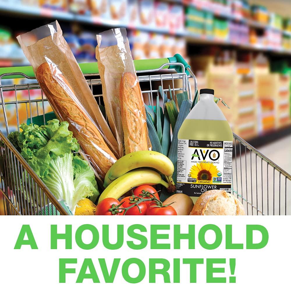AVO ORGANIC High Oleic Sunflower Oil - 64 Fl-oz - Non-Stick Cooking Oil ...