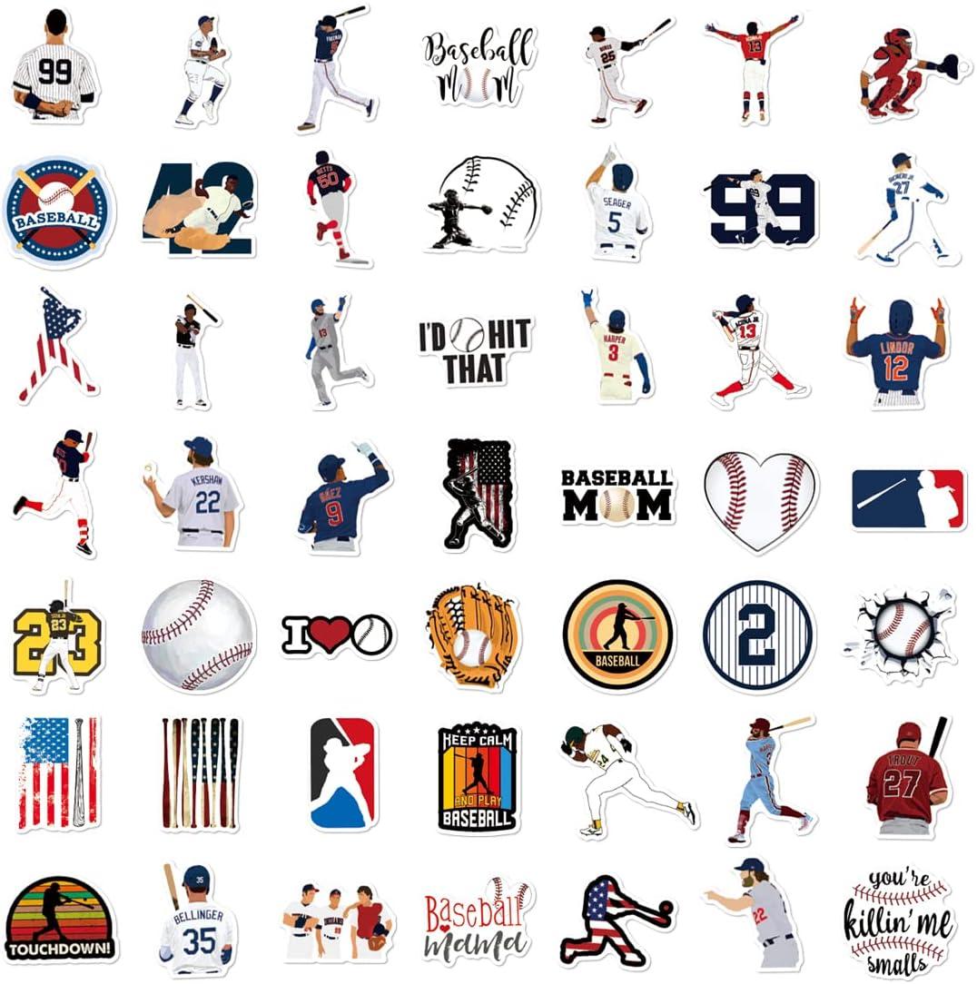 100PCS Baseball Sports Stickers - Waterproof Vinyl Decals for Kids ...
