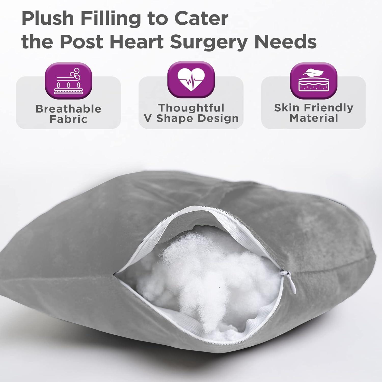 Zomaple Open Heart Surgery Pillow with Gel Pack - Post-Operative ...