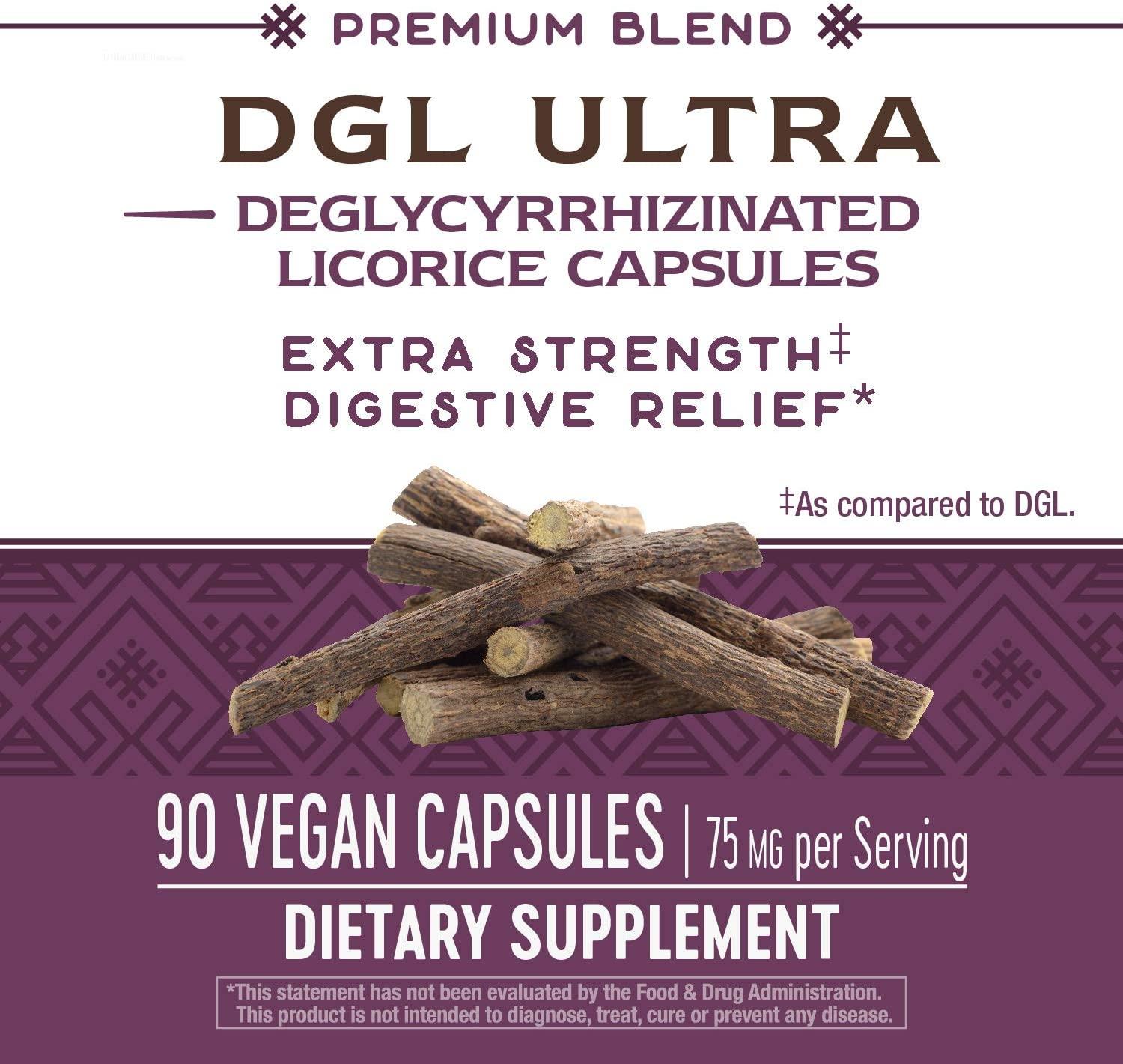 Nature's Way DGL Ultra 75mg - 90 Vegan Capsules for Digestive Health ...
