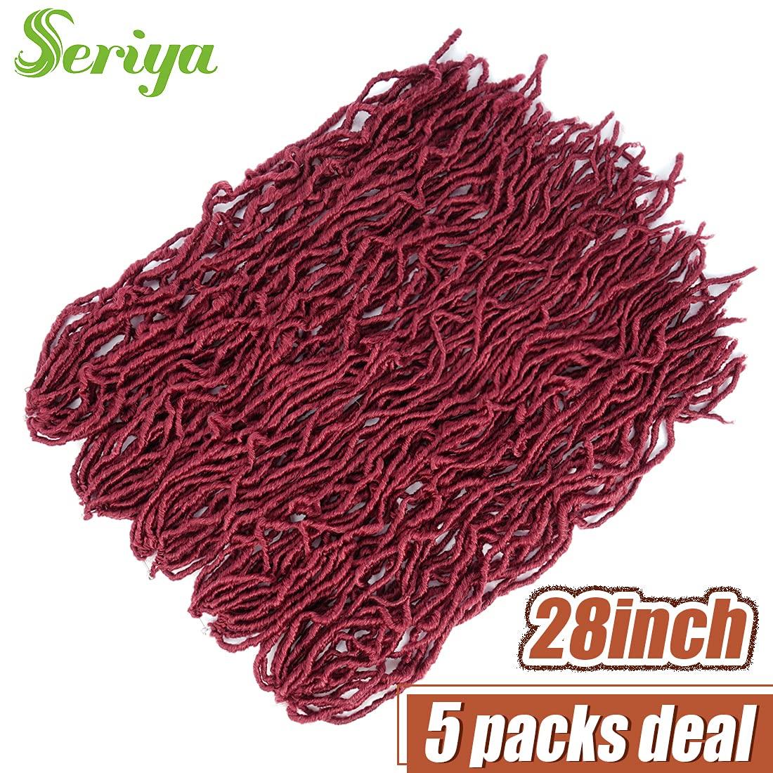 28 Inch Ombre Red Soft Locs Crochet Hair Extension - Pack of 5 #BUG ...