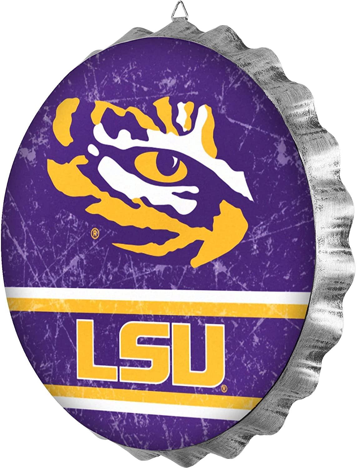LSU Tigers NCAA Bottle Cap Wall Sign - Officially Licensed Forever ...