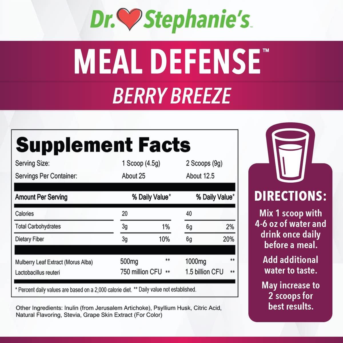 Dr. Stephanie's Meal Defense Drink Mix - Fiber & Probiotics for ...